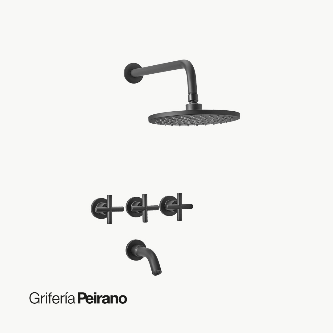 Grifería de Ducha Velvet Black (80-190P) - Peirano - Madersa